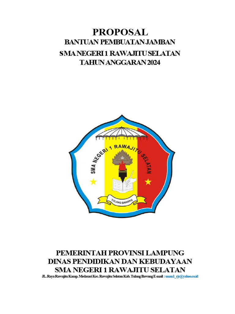 Proposal Jamban SMA Negeri 1 Rawajitu | PDF