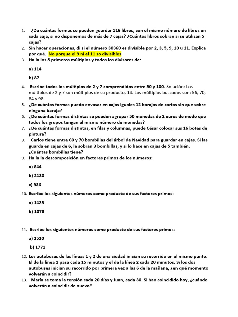 Divisibilidad MCM MCD | PDF | Matemática Elemental | Teoría de los números
