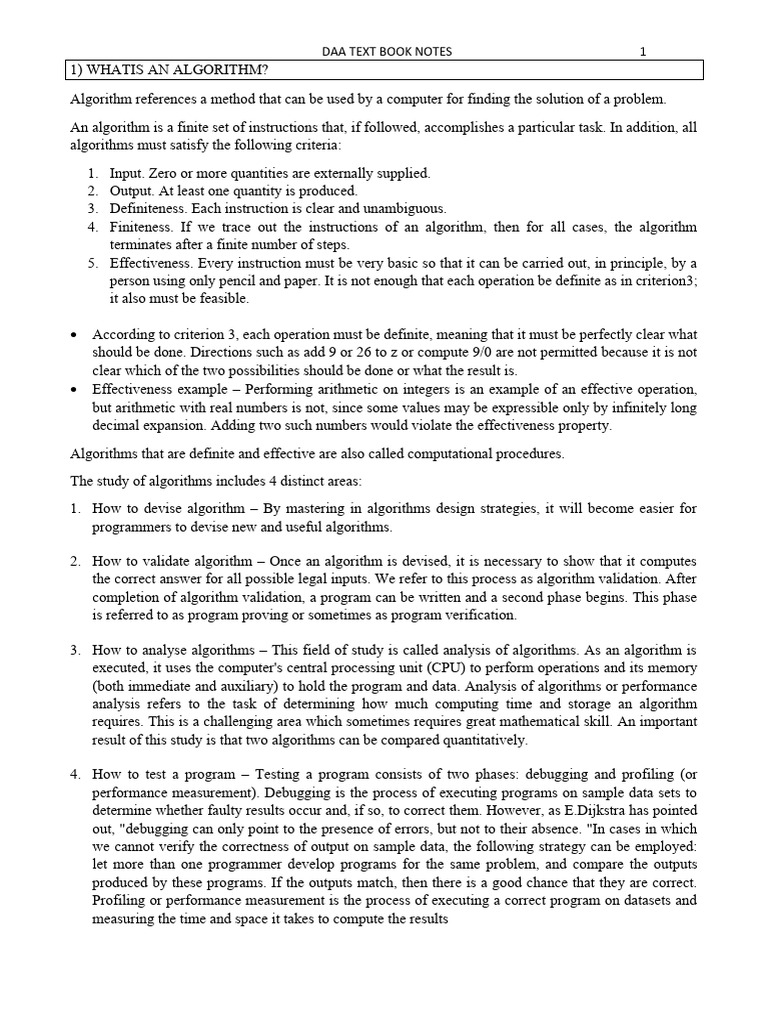 Daa Unit 1 | PDF | Control Flow | Data Type