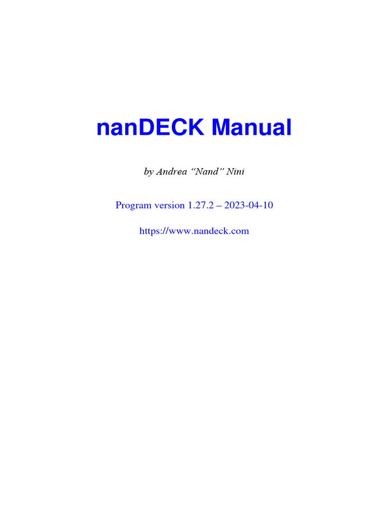 Nandeck Manual | Download Free PDF | Computer Programming | Computer ...