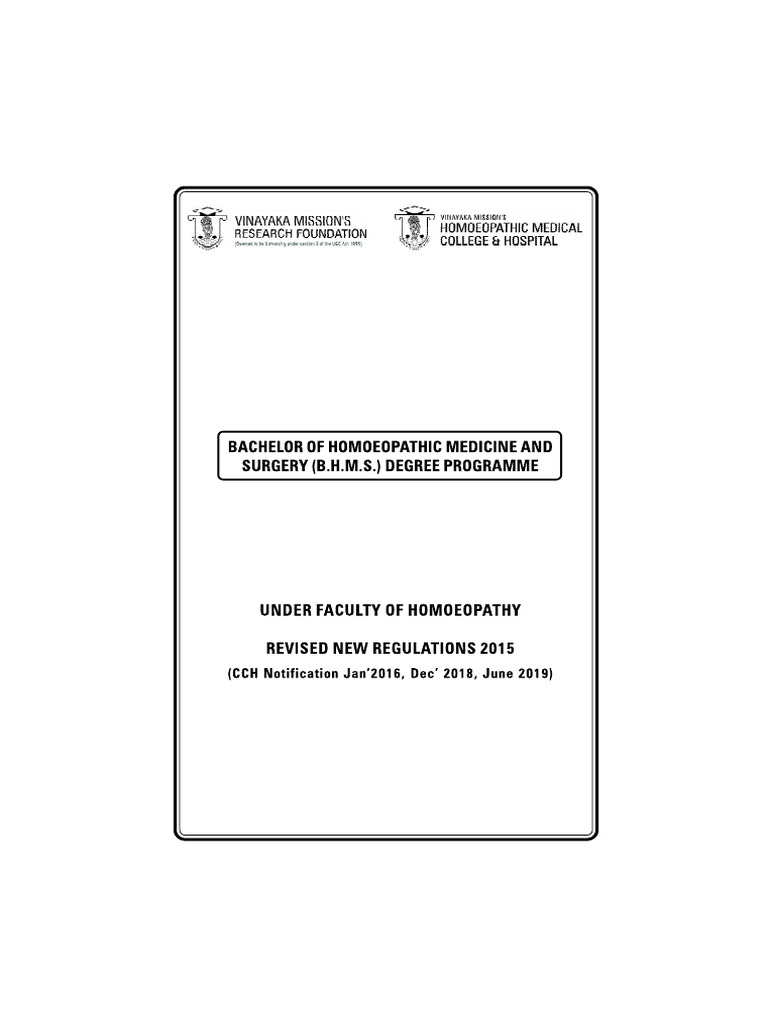 1.BHMS Curriculum & Syllabus | PDF