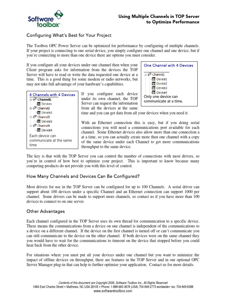 MultipleChannels TOPServer | PDF | Server (Computing) | Computer Network