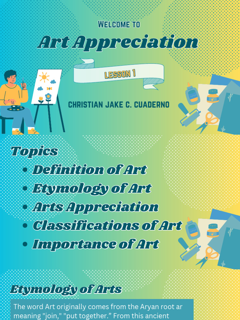Art Appreciation Week 1 Lesson | PDF | The Arts | Aesthetics