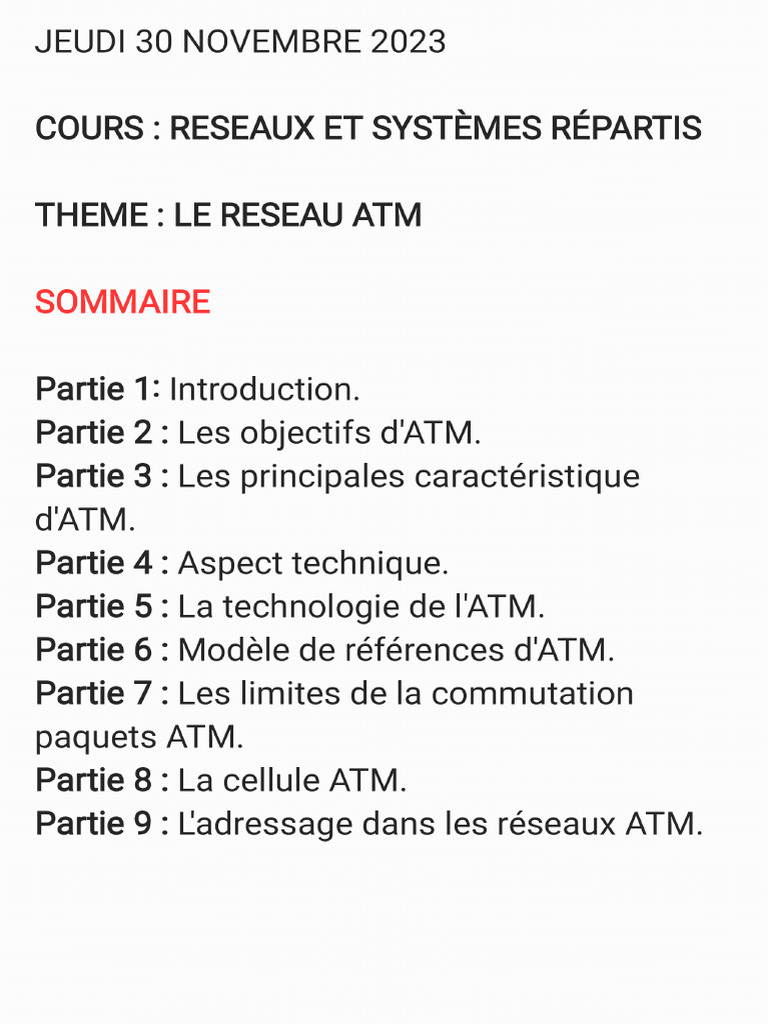 Reseau Atm | PDF
