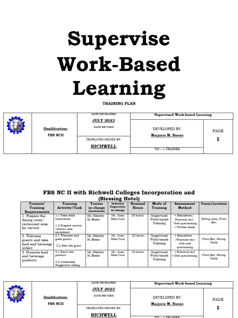 Training Plan Template | PDF | Restaurants | Food And Drink
