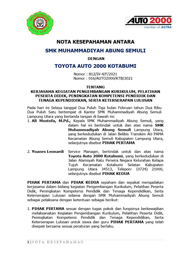 Mou Toyota | PDF