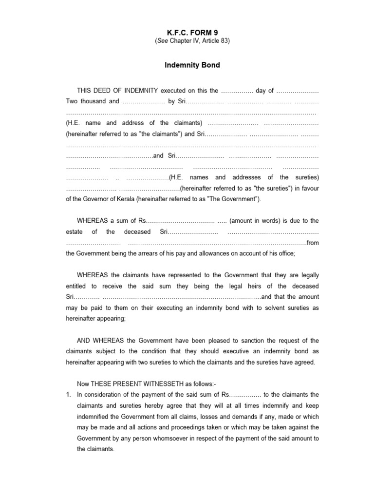 KFC Form 9 | PDF | Finance & Money Management | Politics