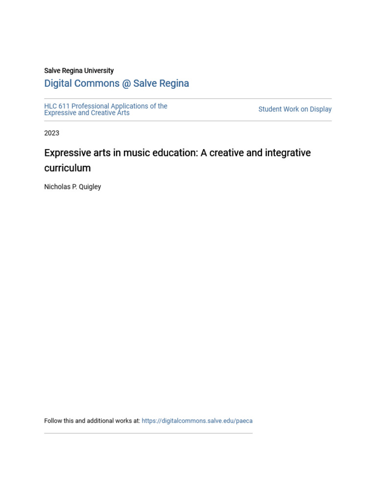 Expressive Arts in Music Education - A Creative and Integrative Cu | PDF
