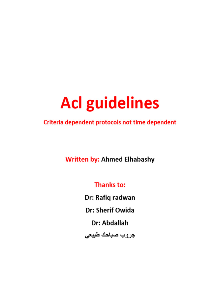 ACL Rehabilitation Protocol Overview | PDF | Physical Therapy ...