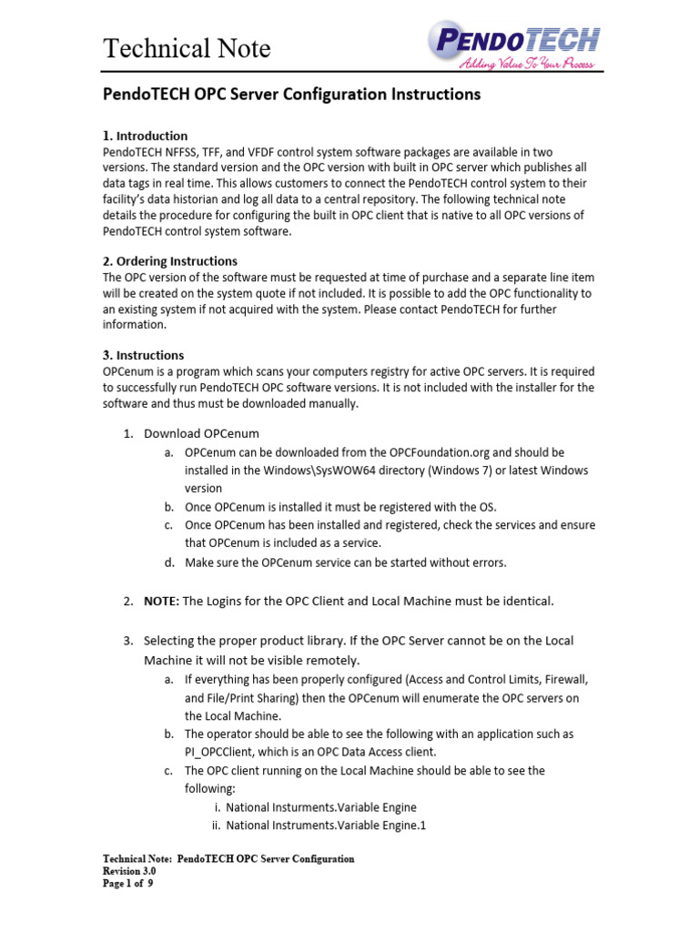 OPC Server Config Technical - Note | PDF | Library (Computing) | Microsoft Windows