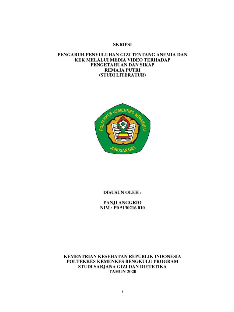 SKRIPSI Panji Angrio (STR Gizi Dan Dietetika 2020) | PDF