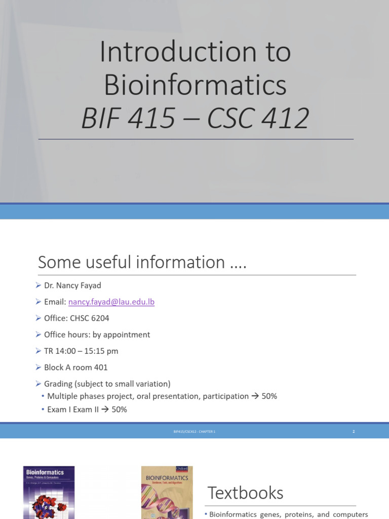Chapter 1 - Introduction | PDF | Bioinformatics | Nucleic Acid Sequence