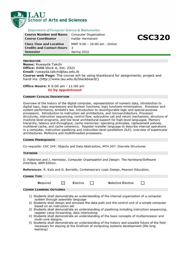 CSC320 Syllabus | Download Free PDF | Central Processing Unit ...