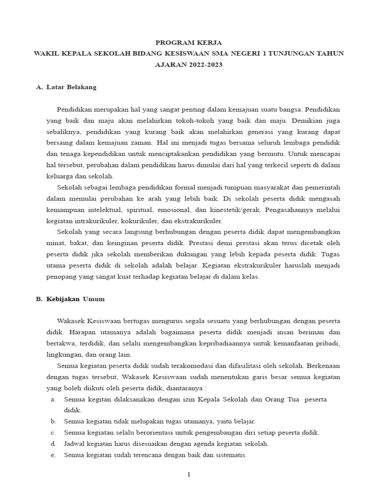 Proker Kesiswaan 2022 | PDF | Karier & Perkembangan | Ilmu Sosial