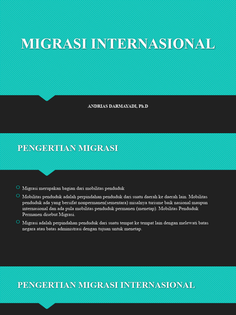 Pengertian Migrasi Internasional | PDF