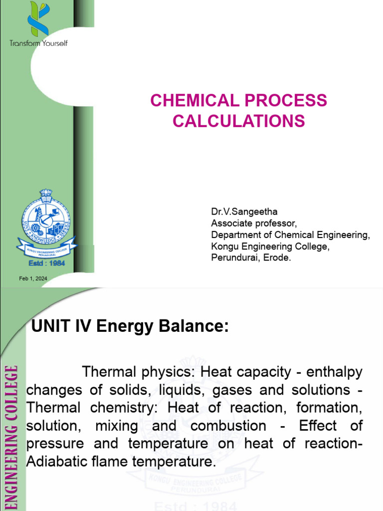 CPC Unit Iv | PDF | Heat | Enthalpy
