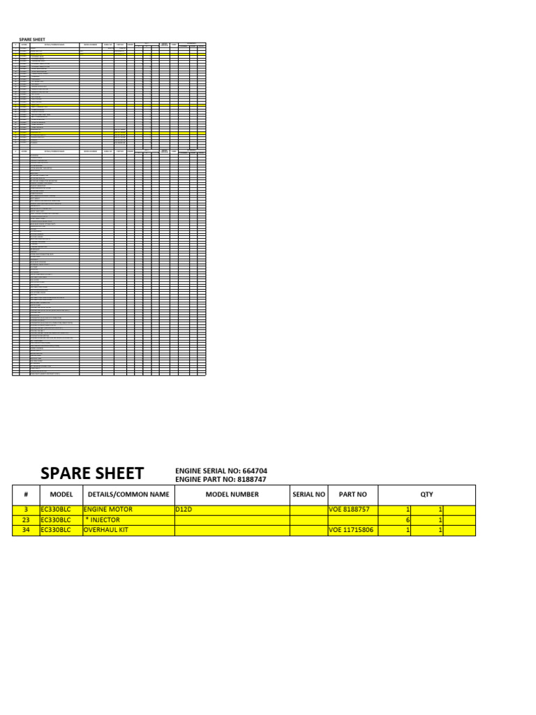 SPARE SHEET | Download Free PDF | Engines | Belt (Mechanical)