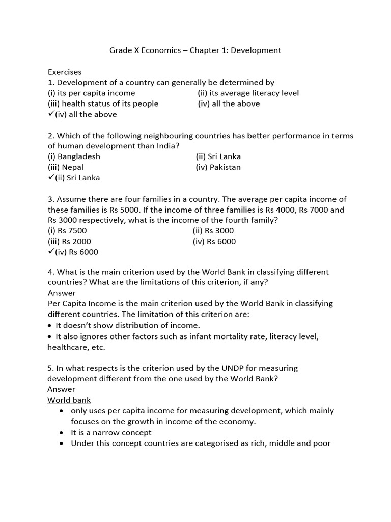 Grade X Economics: Development Insights | PDF | Energy Development ...