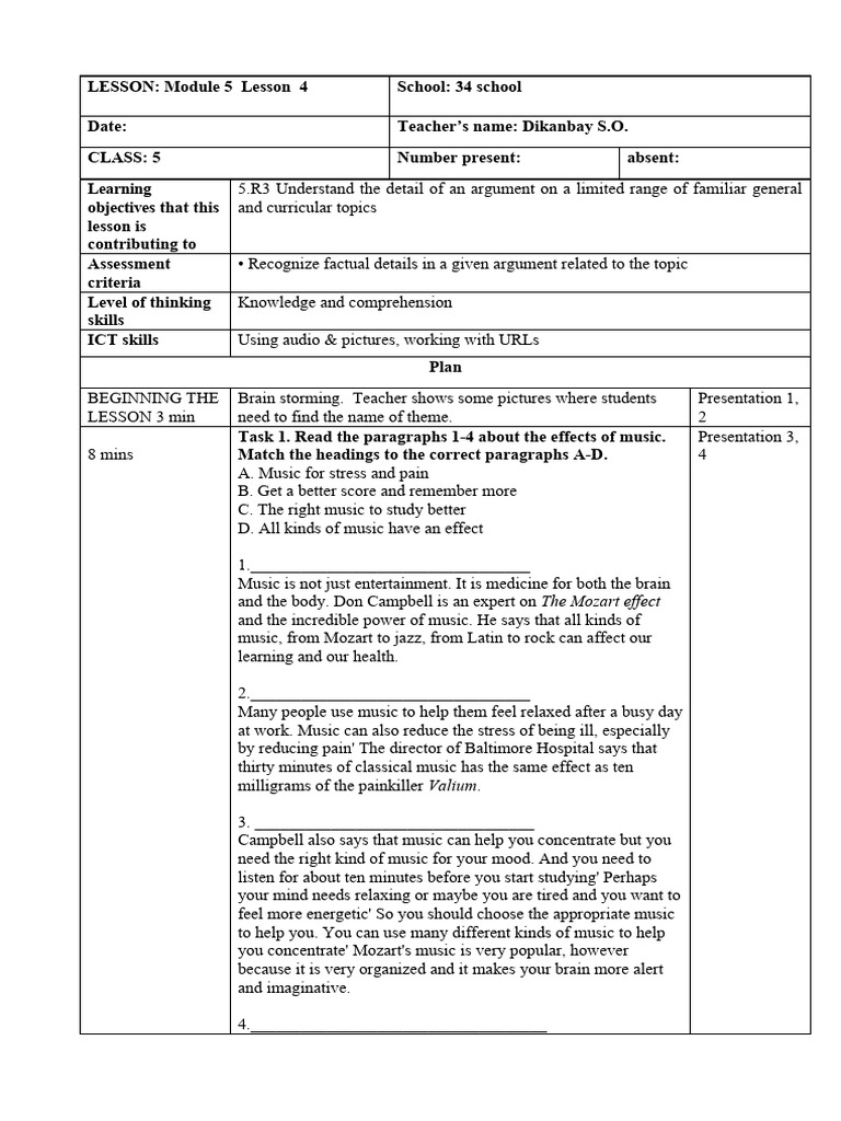Lesson 4 Art | PDF | Learning | Cognitive Psychology