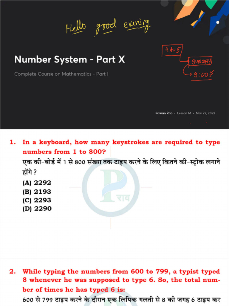 Number System Part X With Anno | PDF