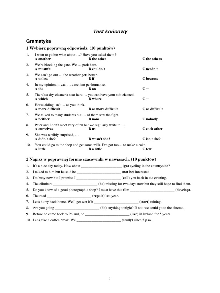 Final Test | PDF | Language Arts & Discipline | Foreign Language Studies