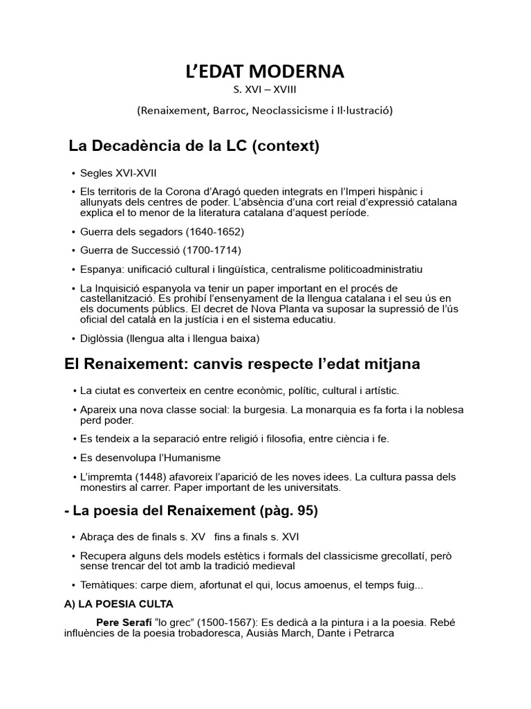 L'EDAT MODERNA 2n Trimestre Català | PDF