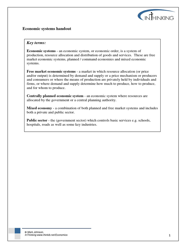 Economic Systems | PDF