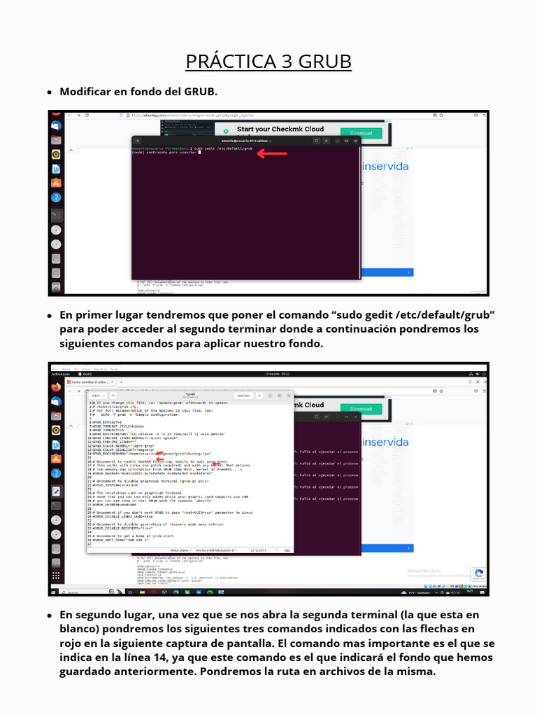 Instalación y Primer Contacto Con GRUB | PDF