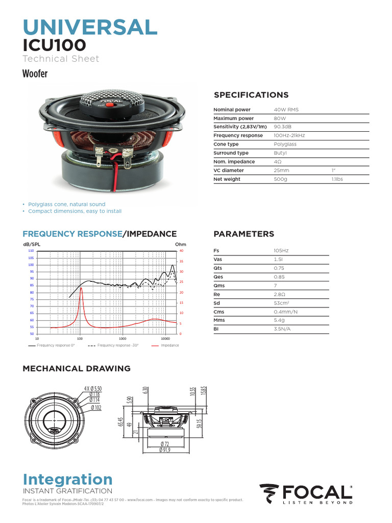 FT Universal ICU100 | PDF | Sound Technology | Signal Processing
