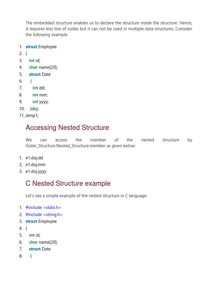 Nested Structures ADT | PDF | Pointer (Computer Programming) | Data Type Nested Structures ADT | PDF | Pointer (Computer Programming) | Data Type