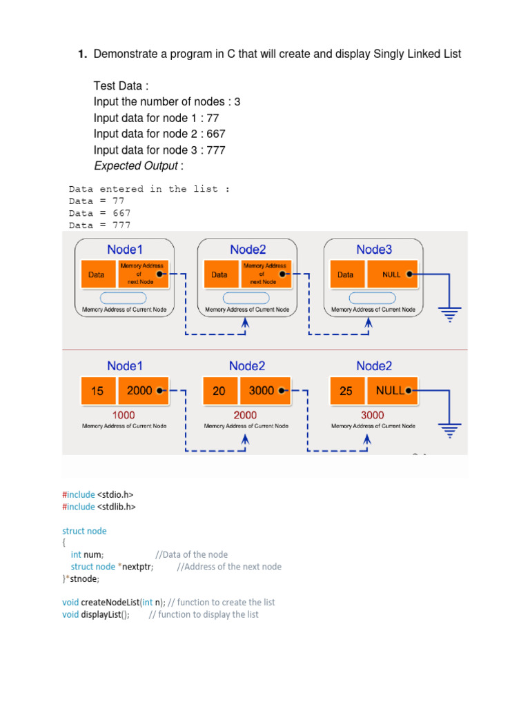 Singly Linked List | PDF Singly Linked List | PDF