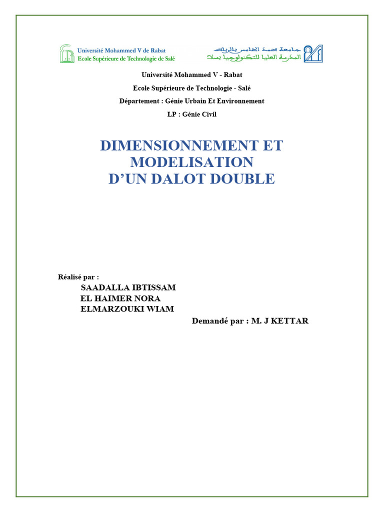 Dimensionnement d'un dalot double | PDF