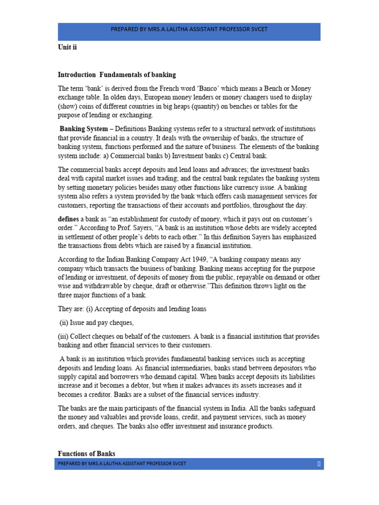 Unit 2-3 | PDF | Banks | Microfinance