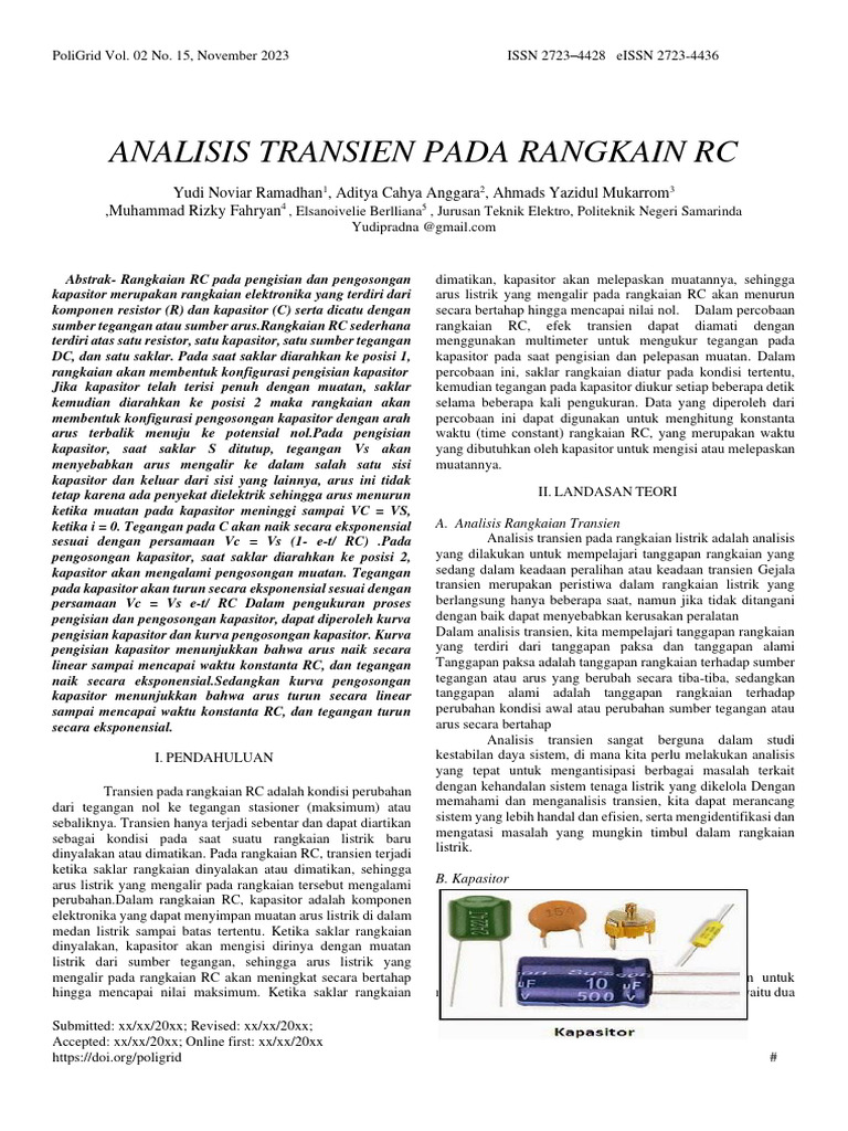 Analisis Transien Rangkaian RC | PDF