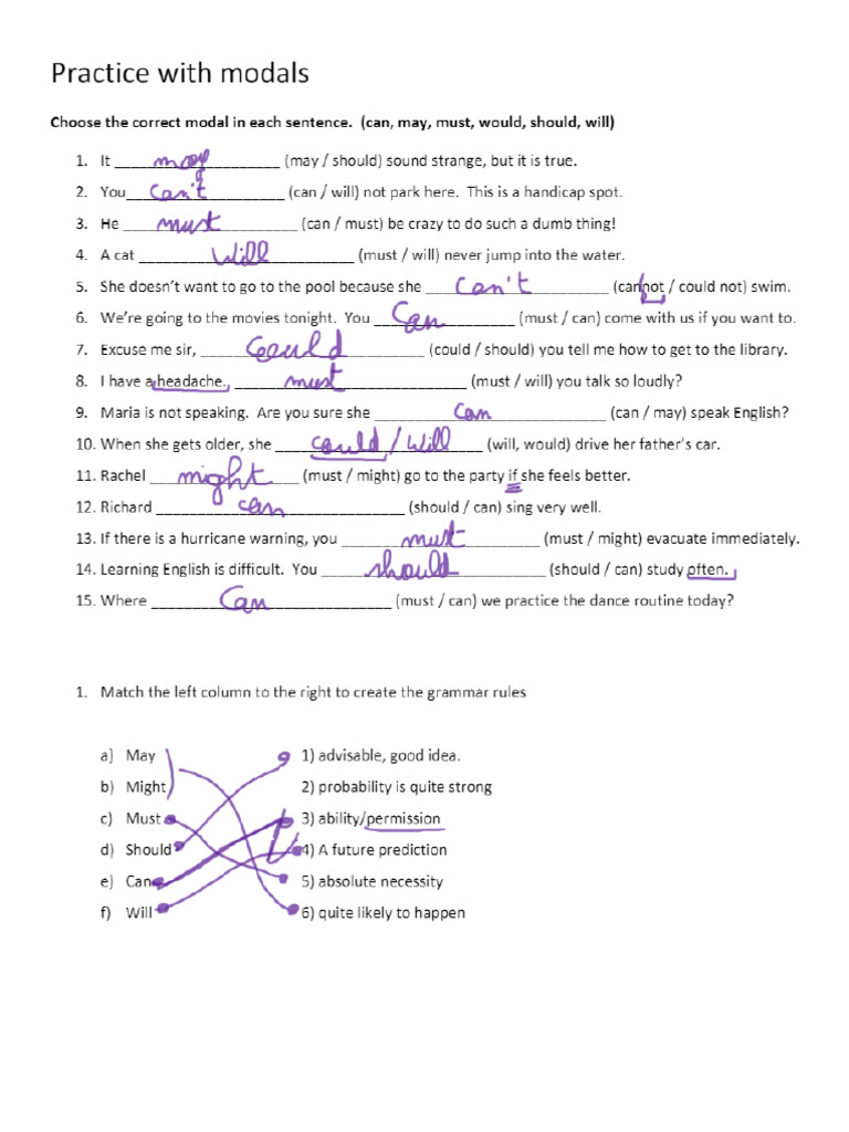 Practice With Modals Fun Activities Games Grammar Drills - 52221 1 | PDF