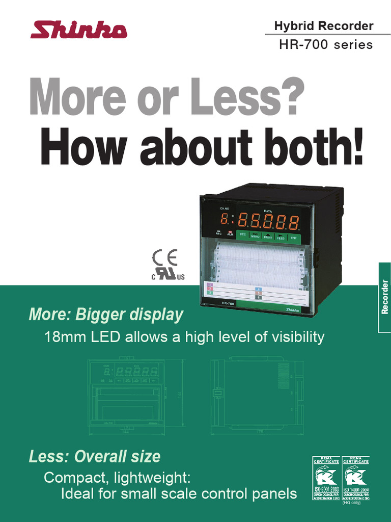 Hybrid Recorder HR 700 Series | PDF | Alternating Current | Resistor