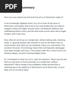 Deep Work Summary by Cal Newport | PDF | Disciplines | Behavioural Sciences