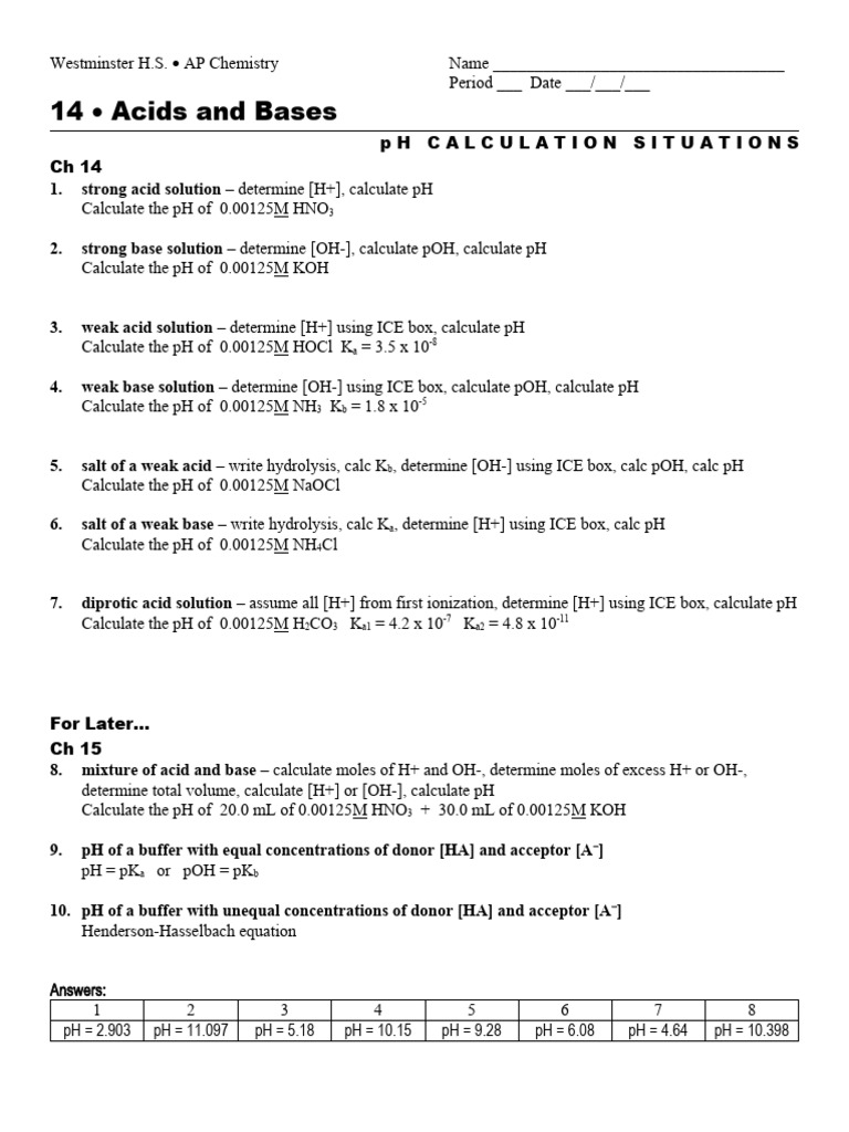 Ph And Poh Calculation Guide Pdf