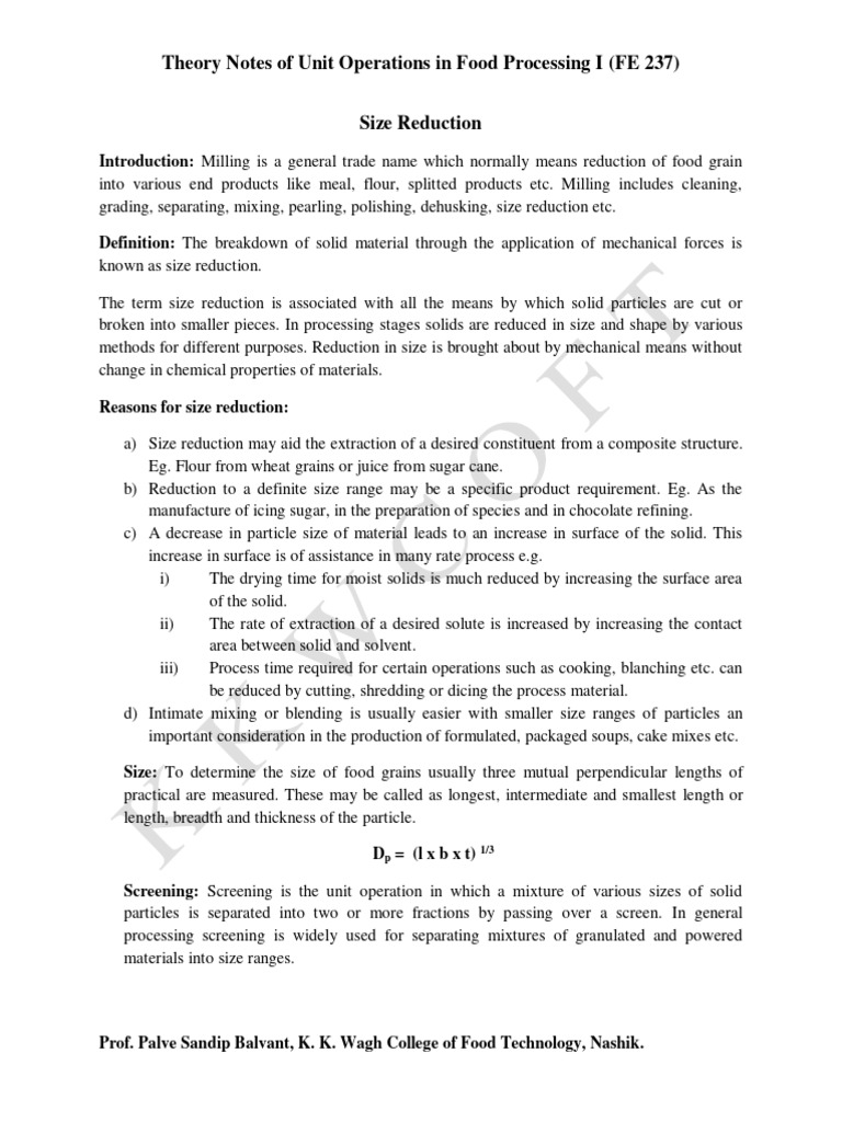 Unit Operation | PDF | Mill (Grinding) | Flour