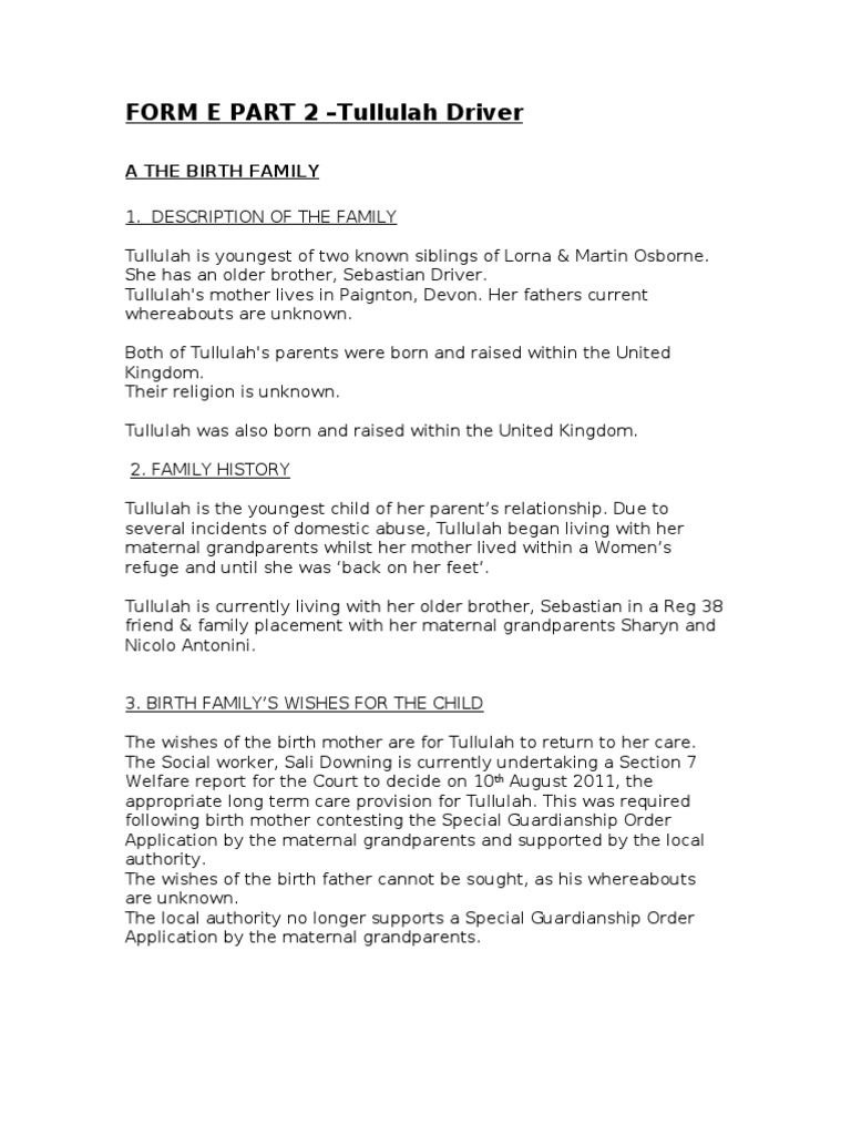 Form e Part 2 - TD | Download Free PDF | Parent | Relationships