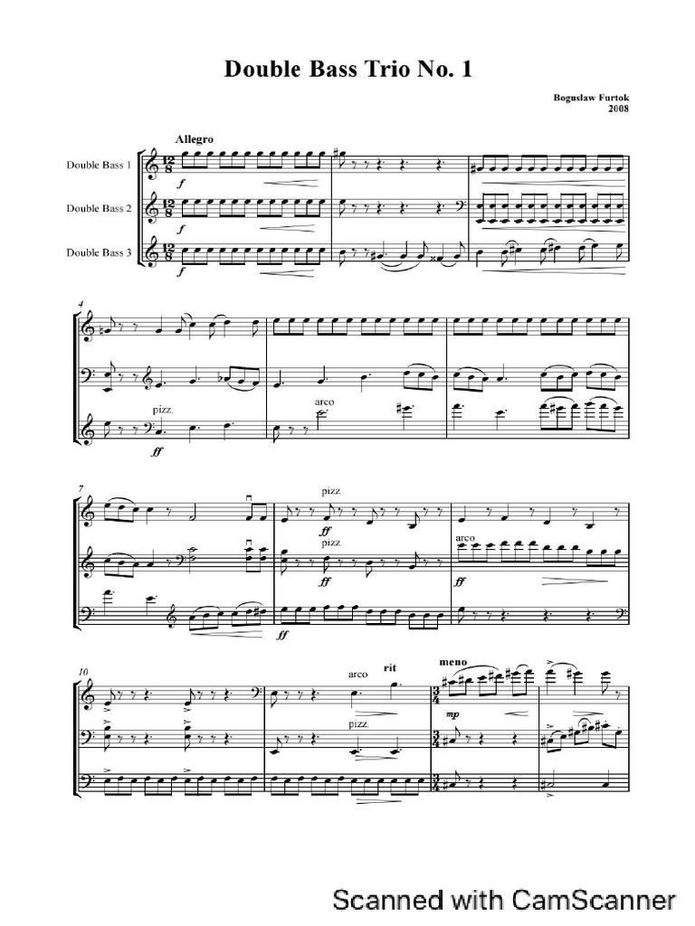 Double Bass Trio Score | PDF