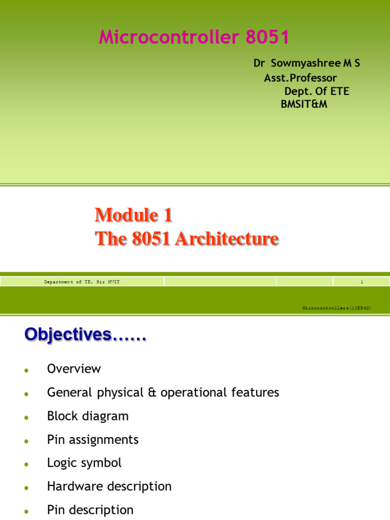 Microcontroller Module 1 and 2 | PDF | Science & Mathematics | Computers