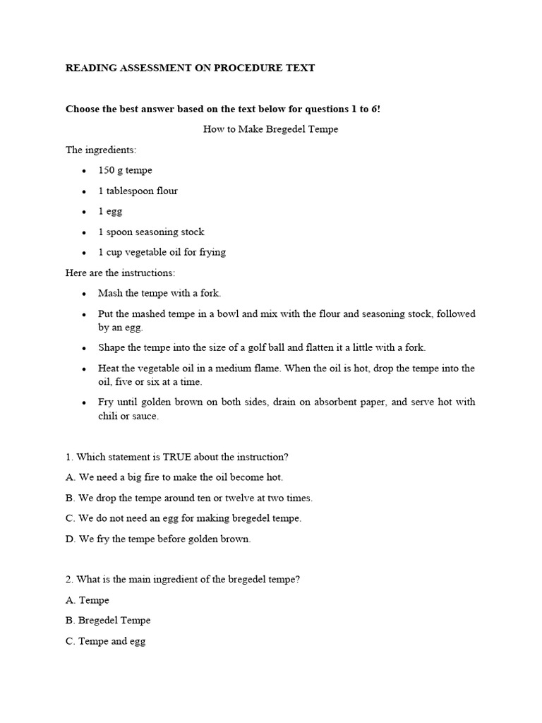 Bregedel Tempe Recipe and Instructions | PDF | Cooking, Food & Wine