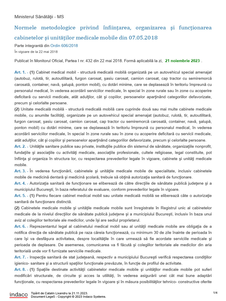 Normele Metodologice Privind Infiintarea Organizarea Si Functionarea Cabinetelor Si Unitatilor ...