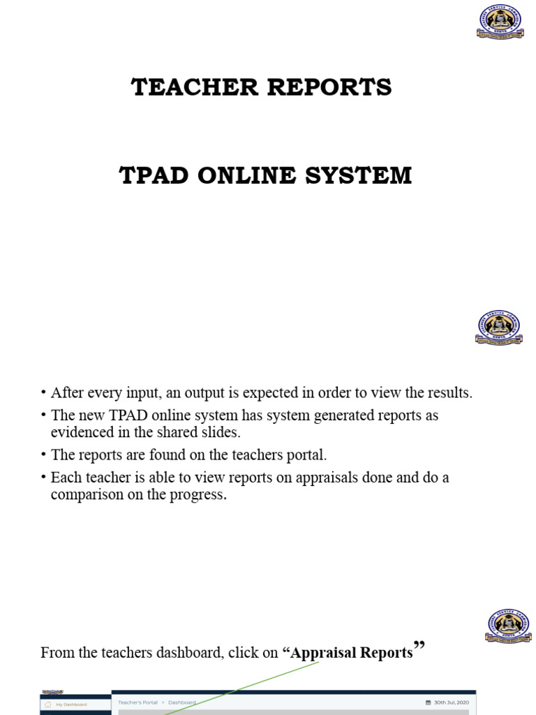 Session 14. TPAD - TEACHER REPORTS | PDF