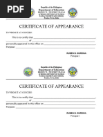 Certificate of Appearance Template | PDF