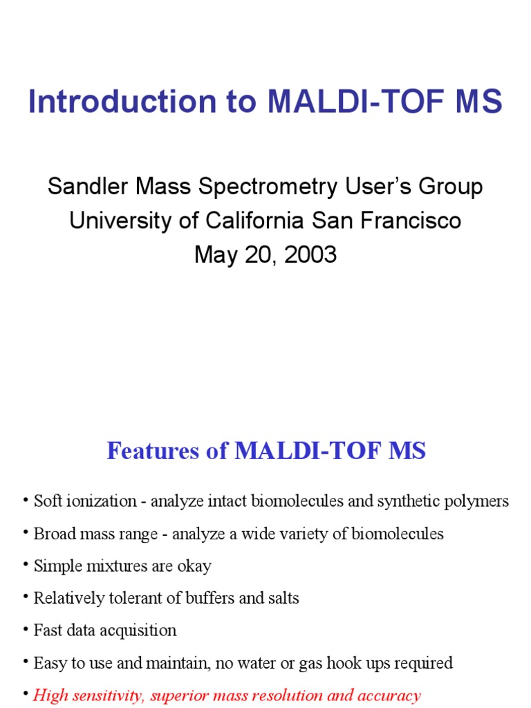 Maldi Tof | PDF | Mass Spectrometry | Spectroscopy