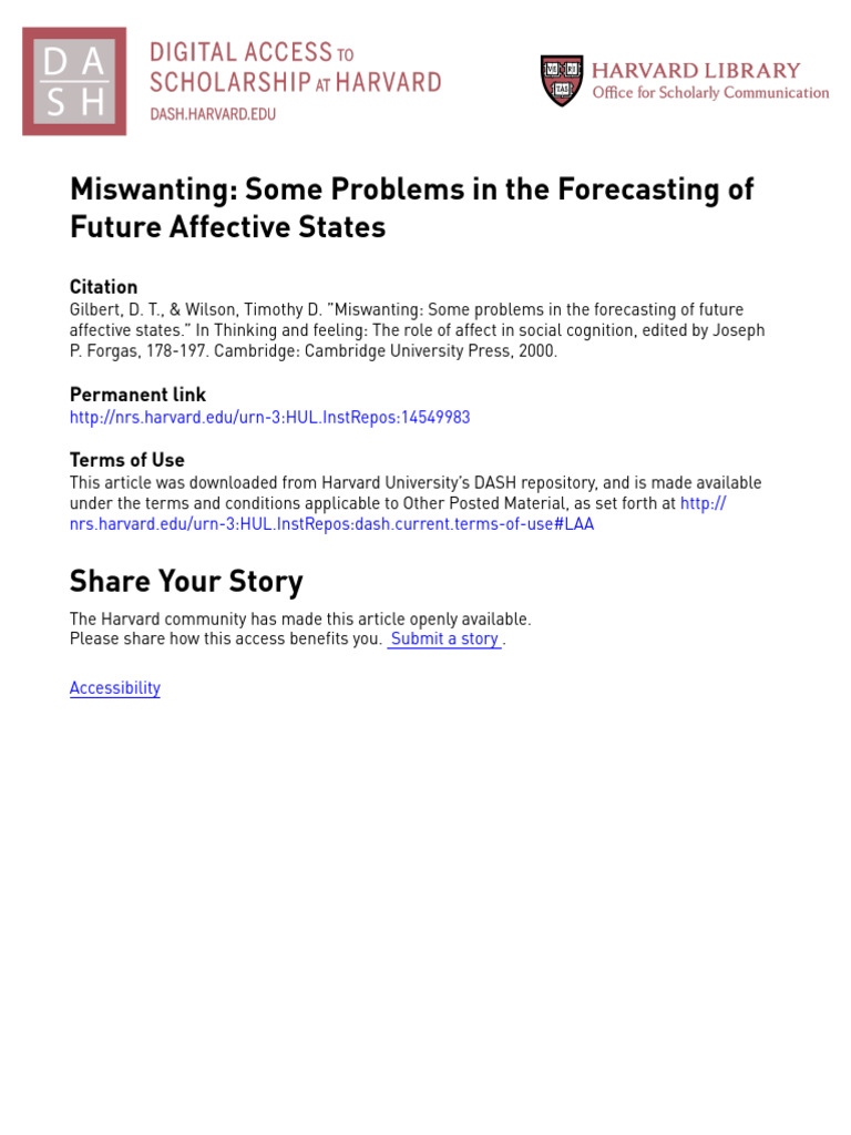 Miswanting (Charged Events in The Future) | PDF