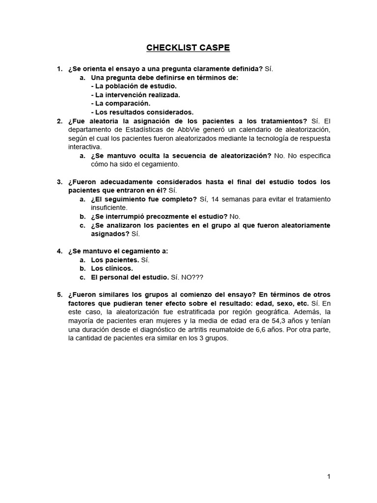 Checklist Caspe | PDF