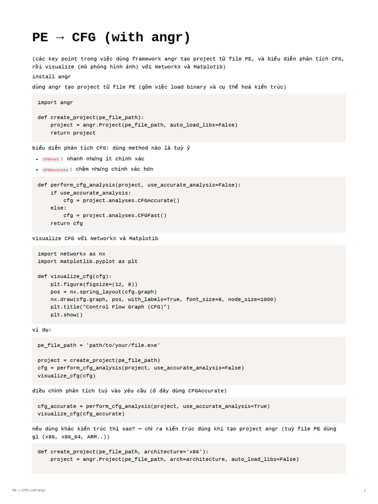 PE To CFG With Angr | PDF
